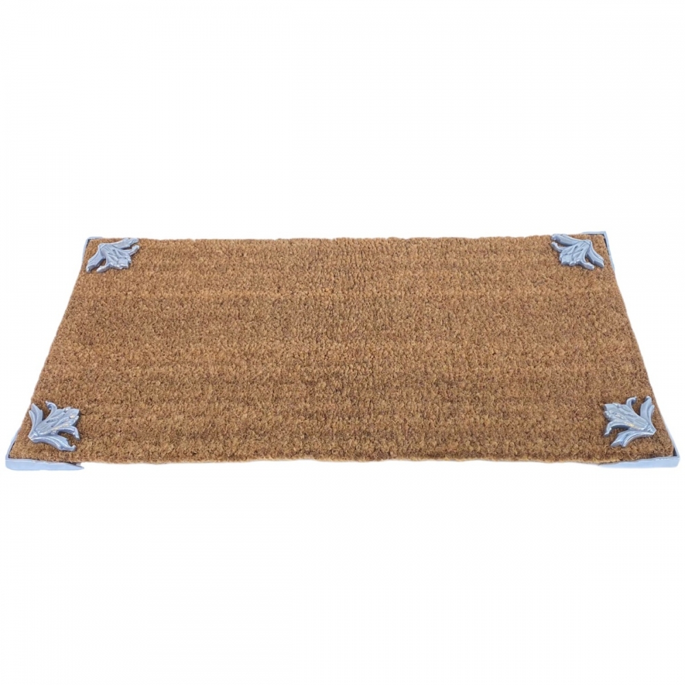 CAPACHO DE FIBRA DE COCO CANTONEIRA FLOR DE LIZ POLIDO